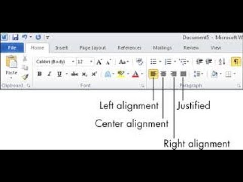 Align Text in MS Word