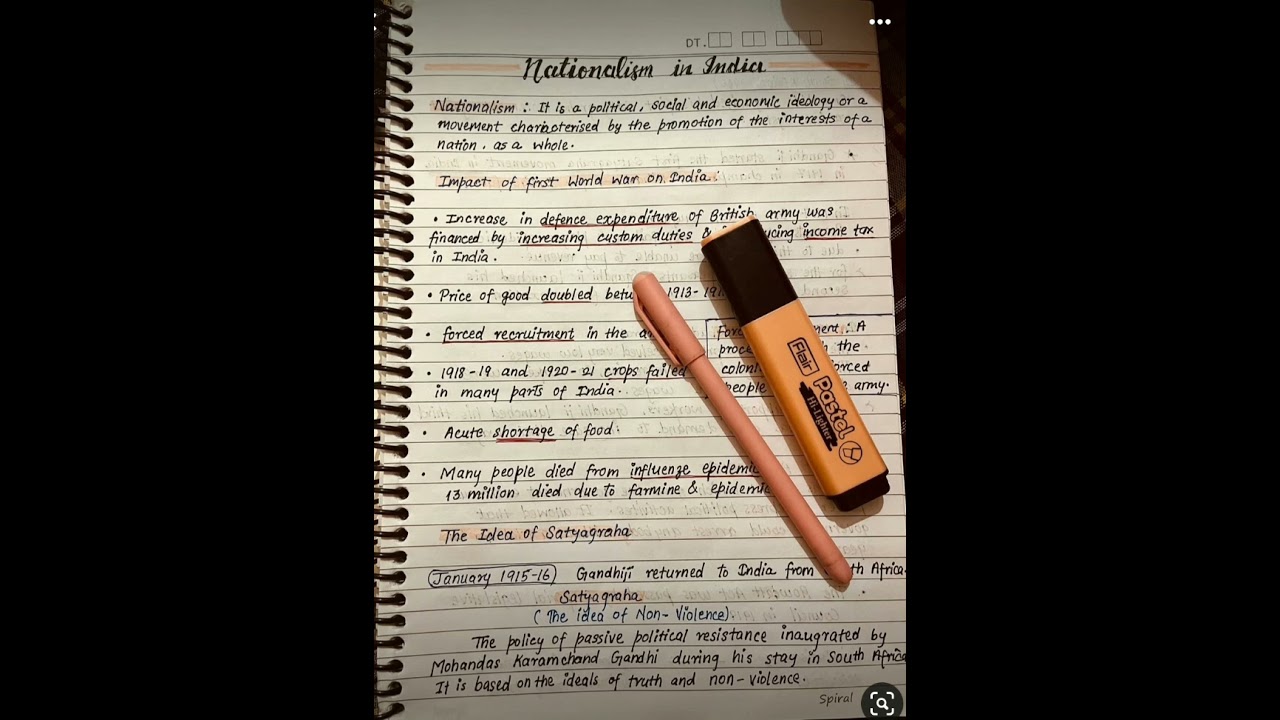 Ch-Nationalism in india| history| class-10|handwritten notes|@study_withme829