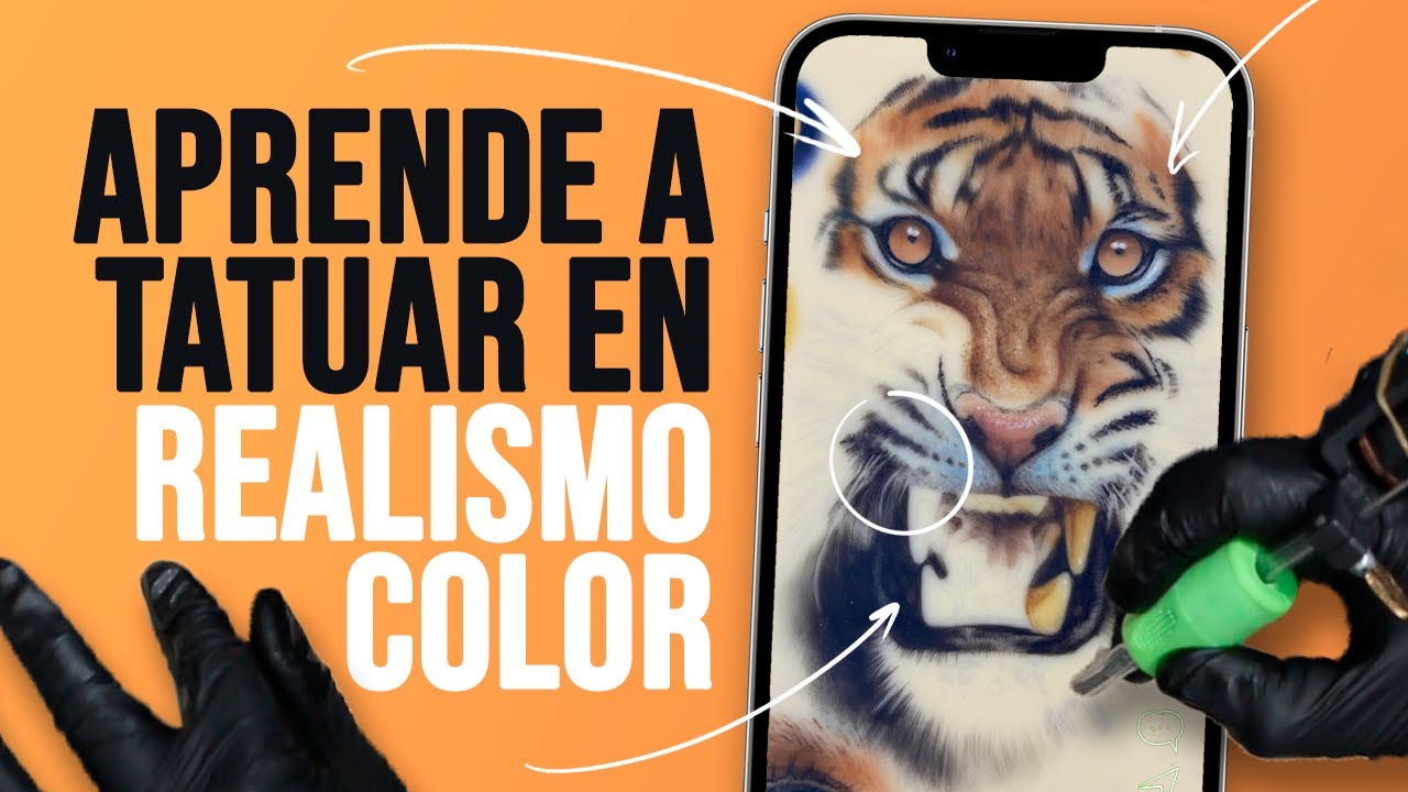 Aprende a tatuar🔥en REALISMO COLOR un tigre paso a paso