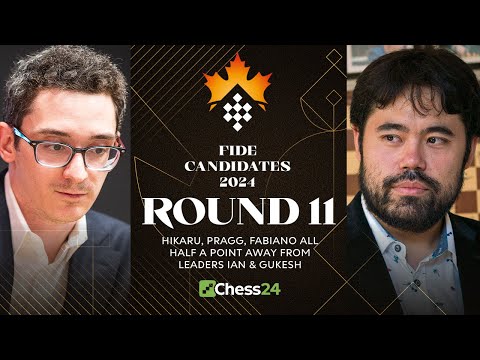 FIDE Candidates 2024 Rd 11 | Hikaru, Pragg, Fabiano All Half A Point Away From Leaders Ian & Gukesh!