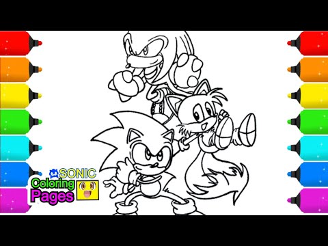 Sonic Knuckles Tails Coloring Pages NEW Sonic BOOM 3Tails,Knuckles