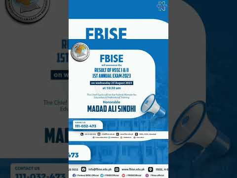 Hssc-1 and Hssc-11 result date announced by fbise|1st year 2nd year result|@FBISEOfficial