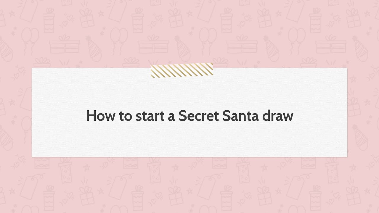 How to Start a Giftster Secret Santa Draw
