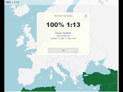 Seterra - Europe Countries (pin) - Speedrun - 1:13 - October 11 2021