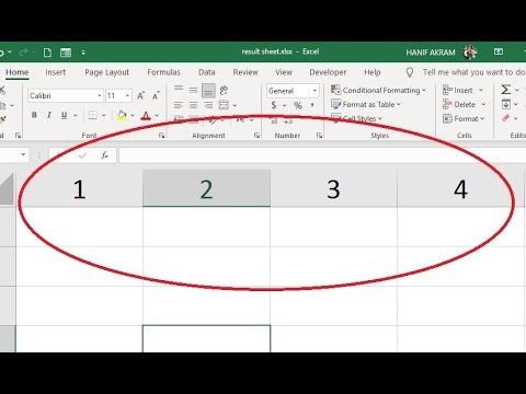 How to change the name of the column headers in Excel :  R1C1 reference style