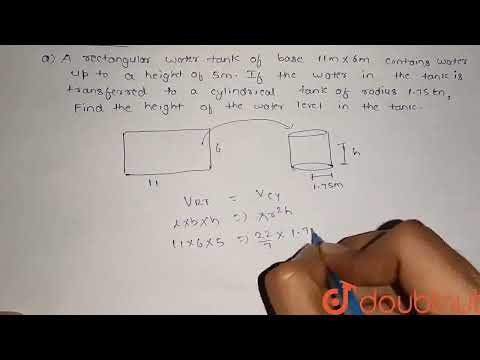 A rectangular water tank of base 11 m xx 6 mcontains water up to a height of 5 m. If the water i...
