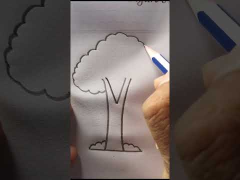 V for Tree Drawing???? #Technique #art #easy #reels #creativeart #ideas