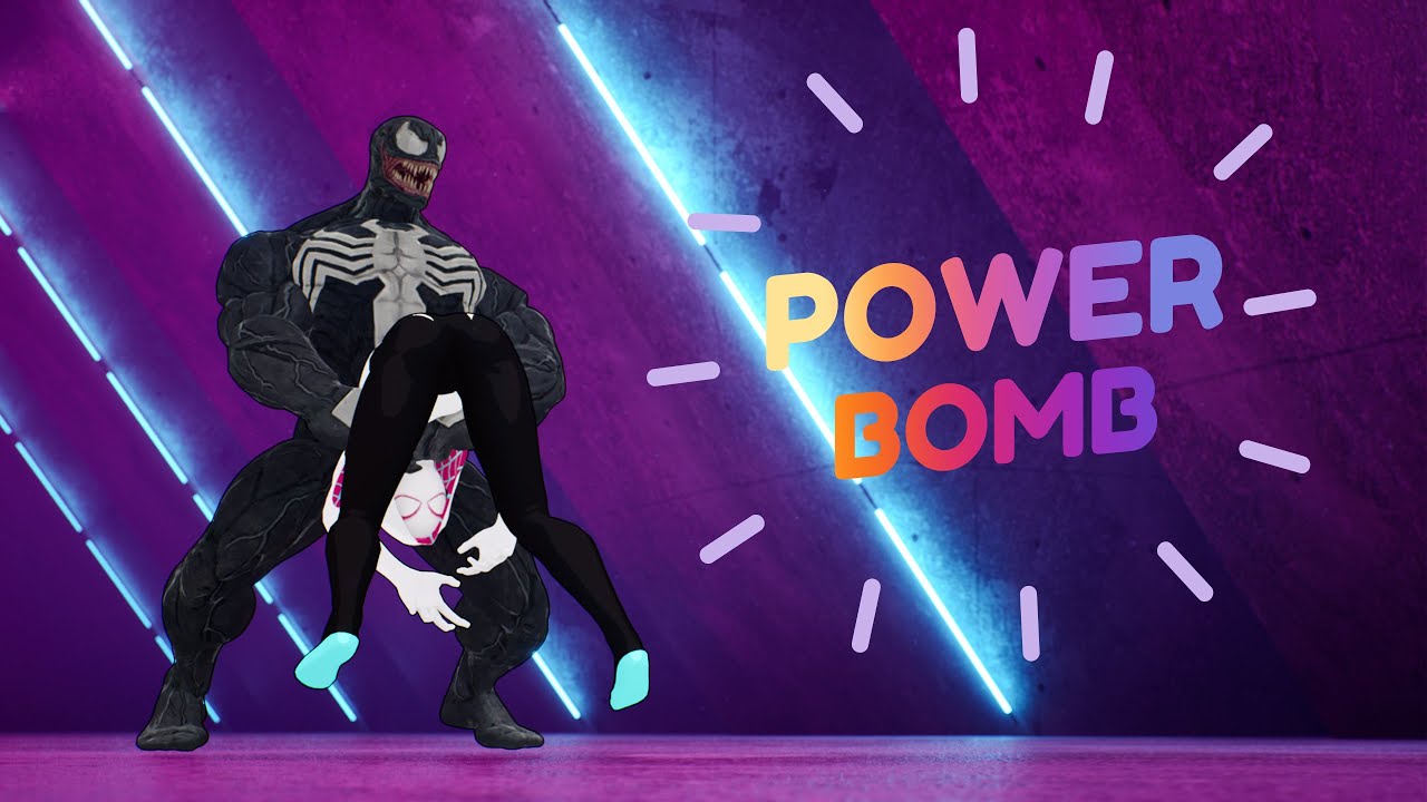 😱Venom's Power Bomb!! I'm worried about Spider-Gwen's butt. Fight Animation 03😎 Venom VS Spider Gwen