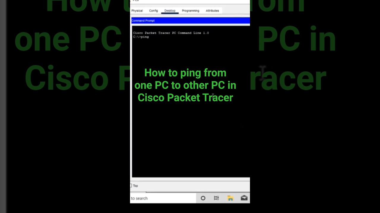 How to ping in cisco packet tracer