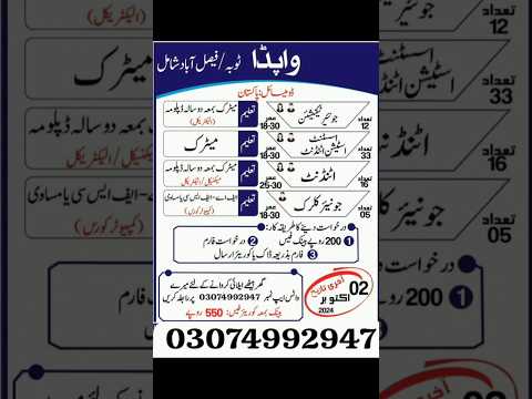 Wapda jobs in Pakistan #professoramir #job #wapdajobs #shorts