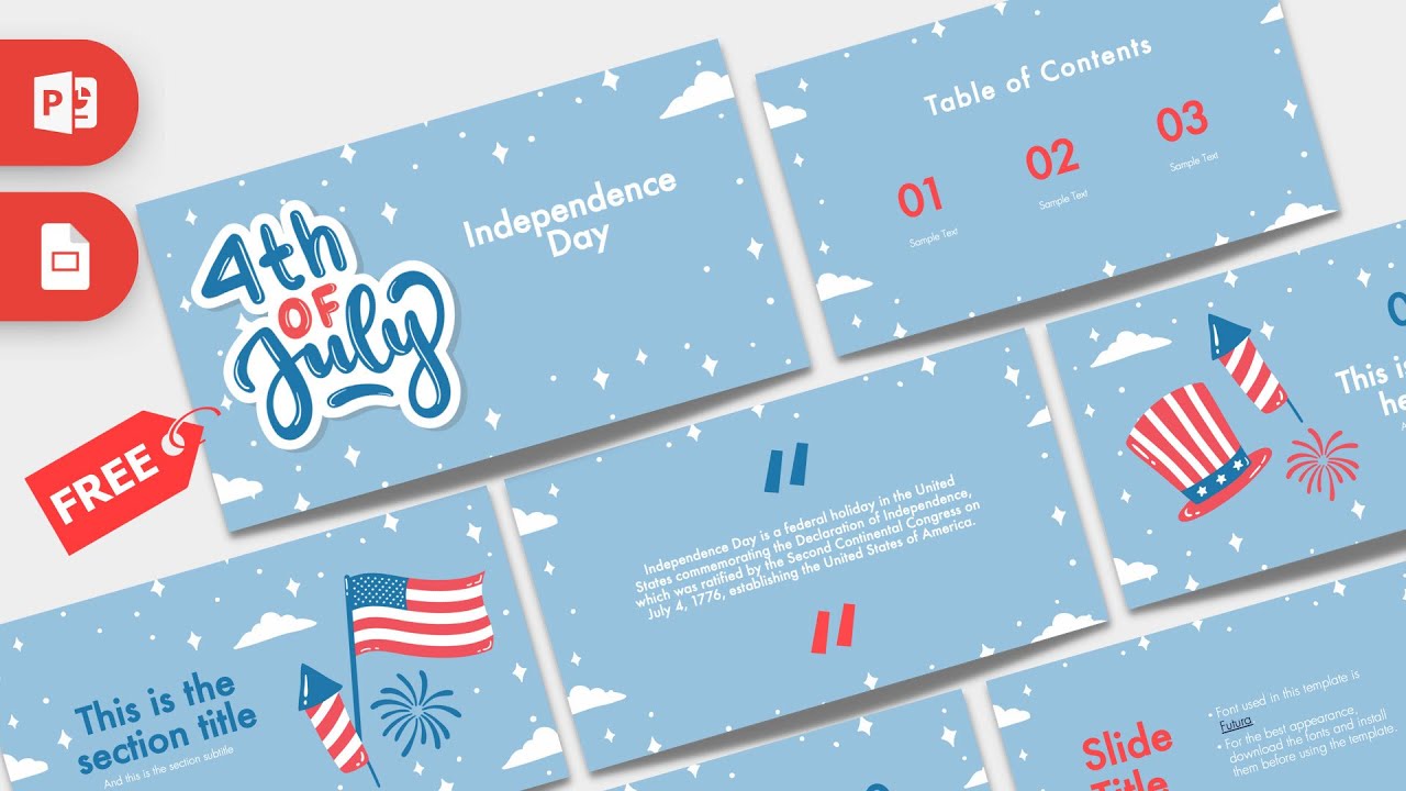 Independence Day PowerPoint Template & Google Slides Theme by GreatPPT