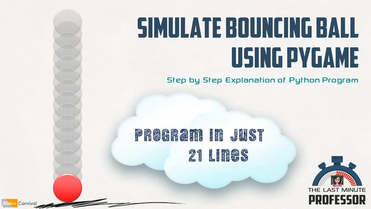 Simulate Bouncing Ball using Pygame [Python Program] - Tamil