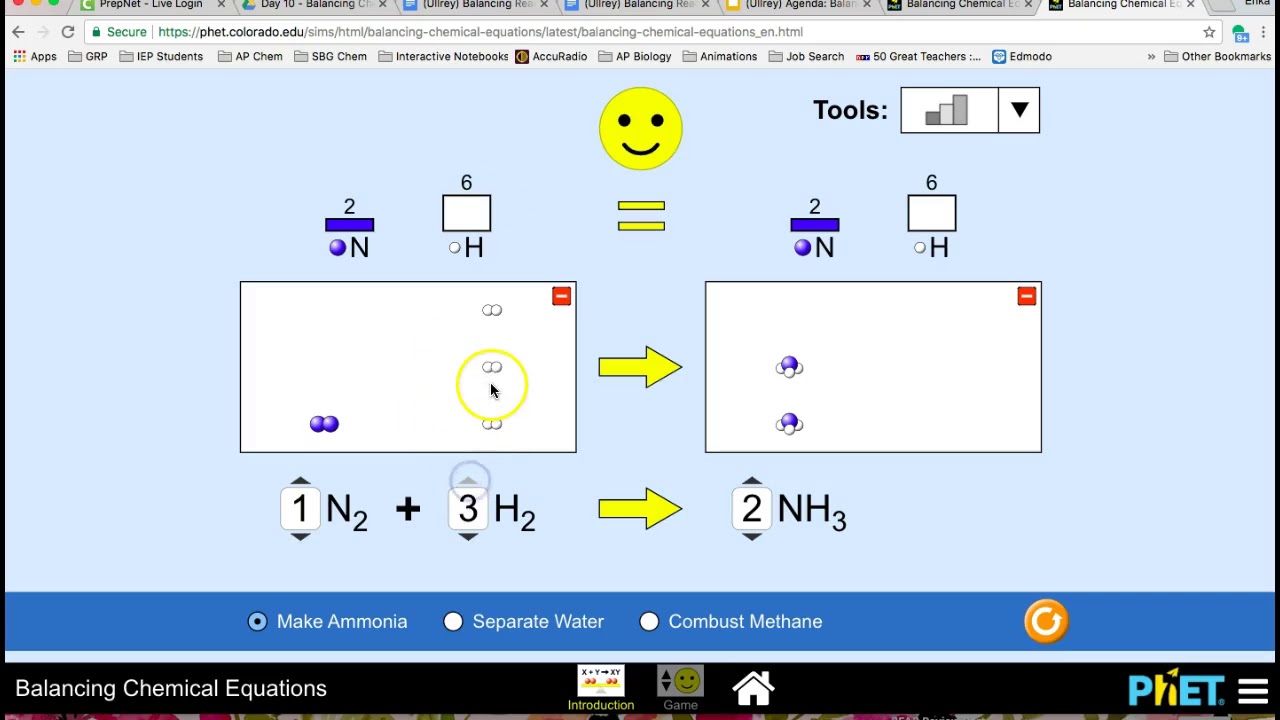 Balancing Reactions PhET Directions