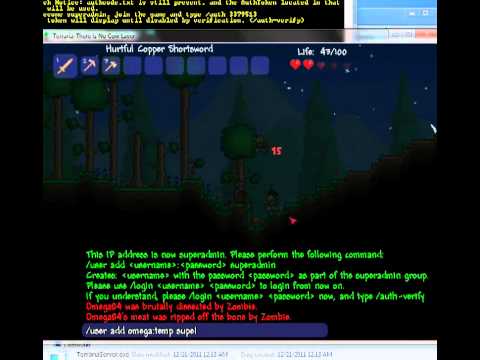 Terraria - Tshock - Make yourself a superadmin