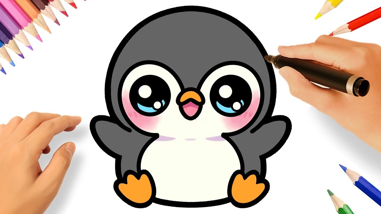 HOW TO DRAW A CUTE PENGUIN EASY STEP BY STEP 🐧❤️