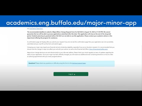Changing Your Major application