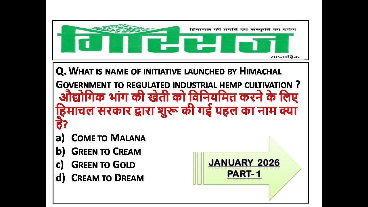 HP GIRIRAJ CURRENT AFFAIRS JANUARY 2026  || HIMACHAL PRADESH  CURRENT AFFAIRS JANUARY 2026