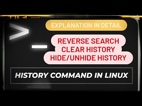 HISTORY command in LINUX with OPTIONS | HISTORY command EXPLANATION in DETAIL | #techyrators