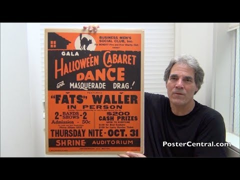 Fats Waller Concert Poster 1940 Los Angeles – Dance on Halloween ...