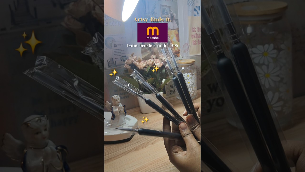 Cheapest Meesho art finds under ₹96 , 6 Miniature brush sets  5/5 quality #meeshohaul #meeshofinds