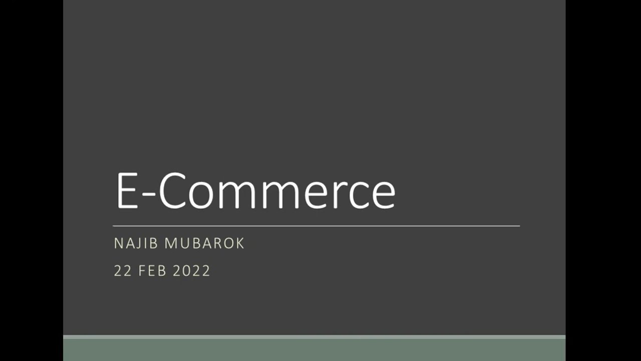 Cakupan Matakulaiah E-commerce (pertemuan #1)