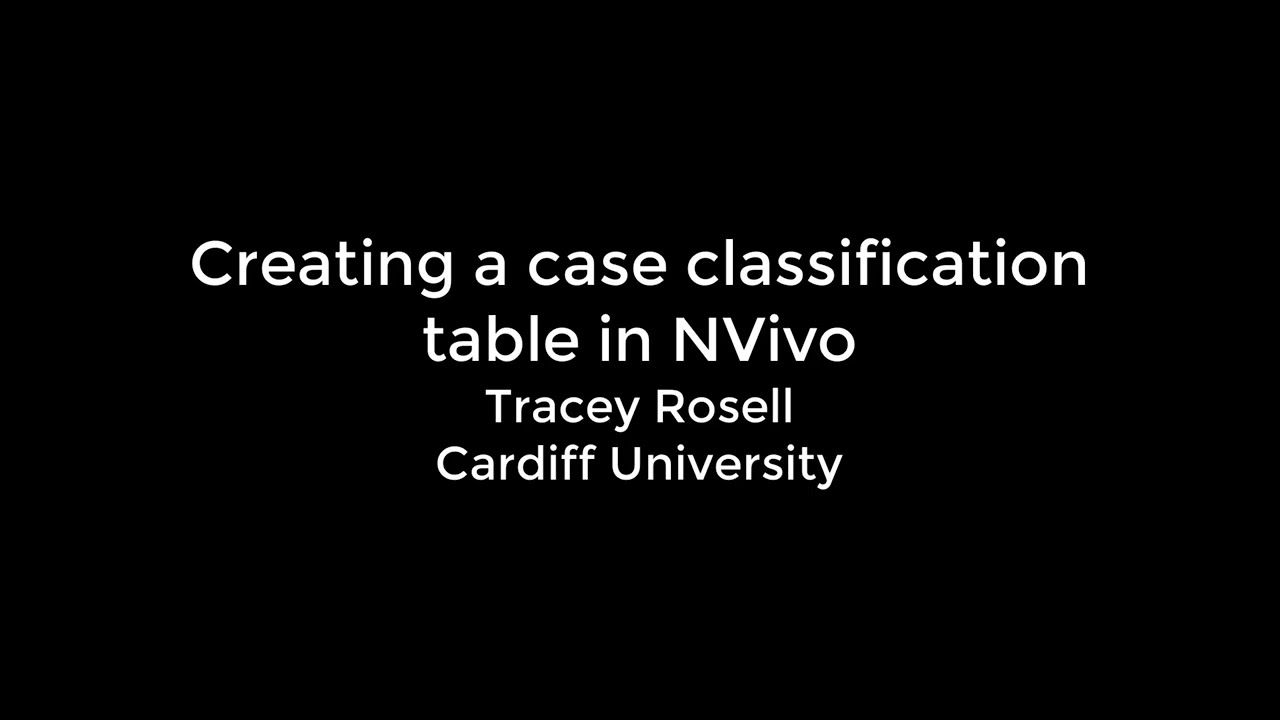 Creating a case classification table