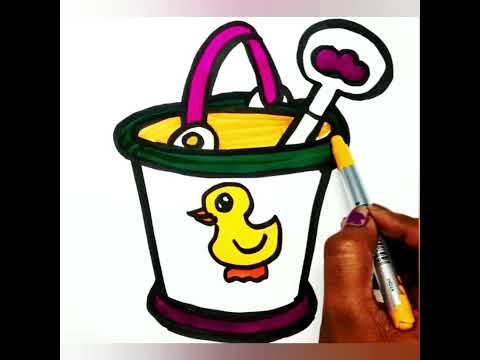 Drawing Tutorial part - 2 | Bucket Drawing and coloring for kids #painting #coloring #drawing #art