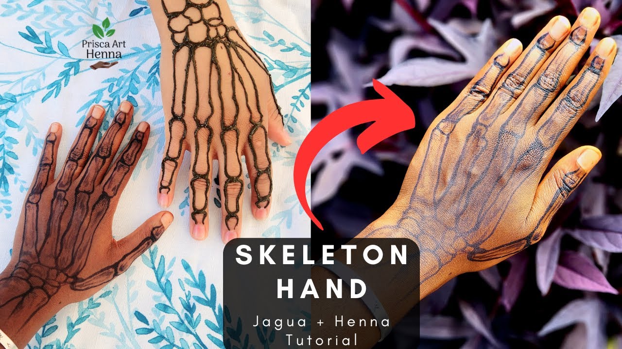 Skeleton Bone Hand Tutorial for Henna or Jagua 💀 + Past Halloween and Fall Memories 🎃