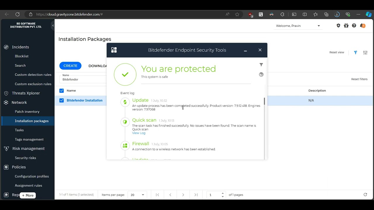 Bitdefender GravityZone Installation