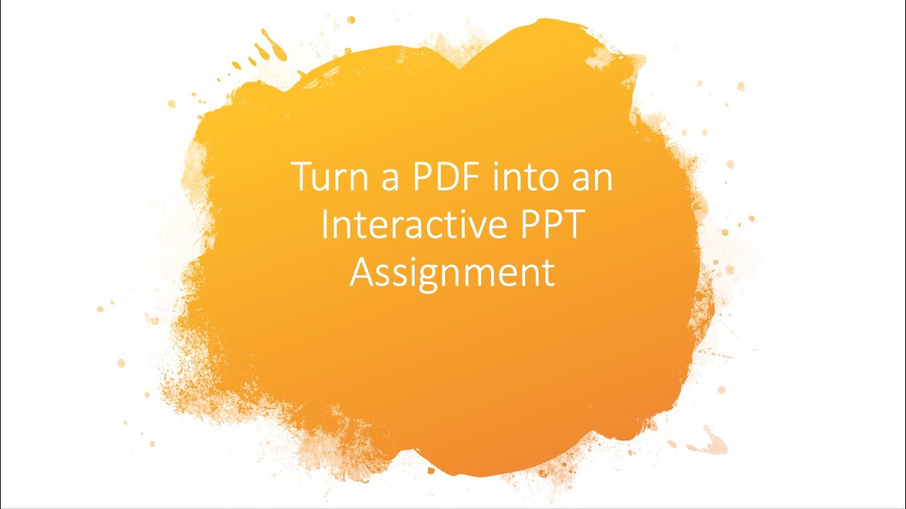 Turn a PDF Into an Interactive Assignment