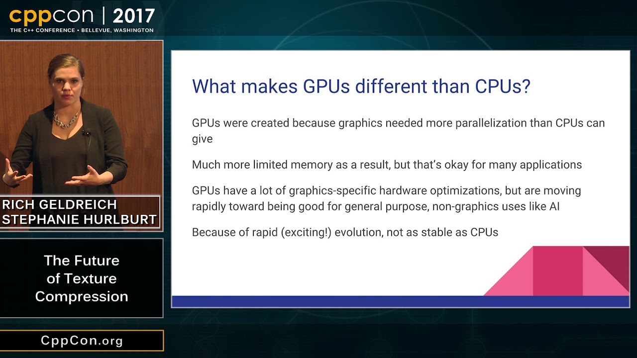 CppCon 2017: Rich Geldreich & Stephanie Hurlburt  “The Future of Texture Compression”