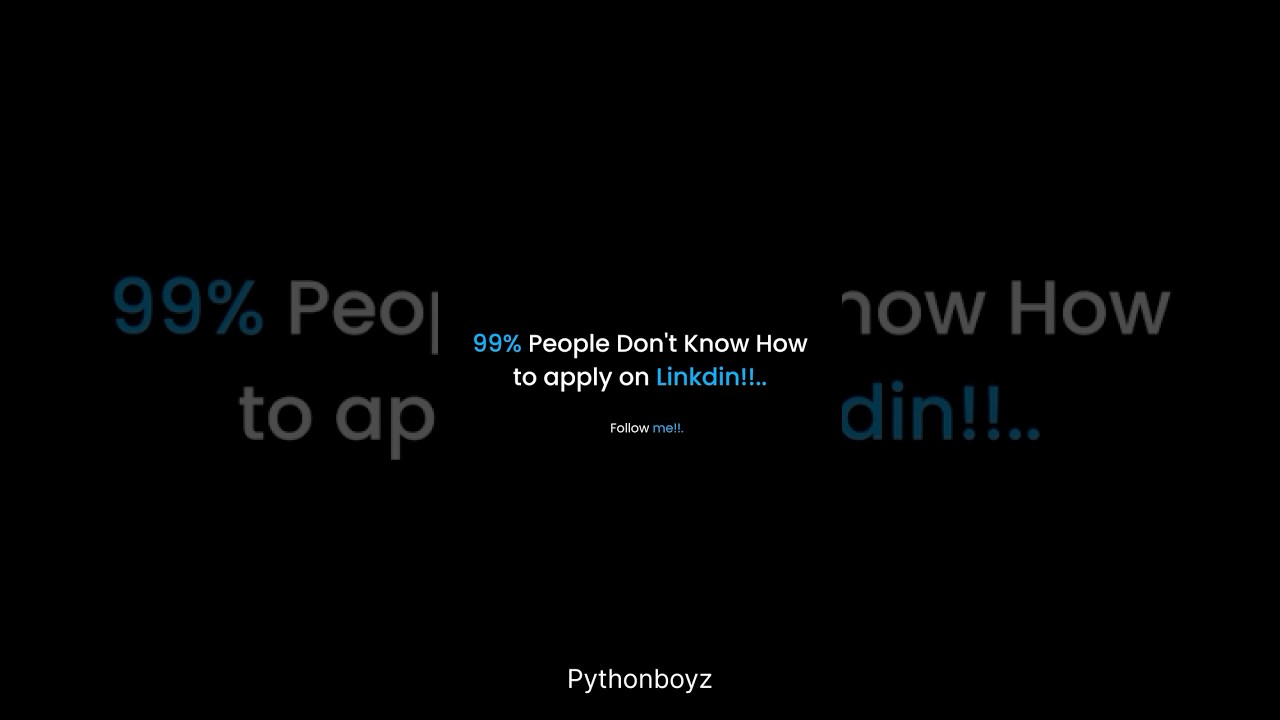 99% Don’t Know How to Apply on #LinkedIn (Do THIS to Get Hired in 2025)#short