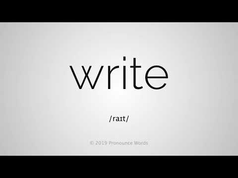 How To Pronounce Write