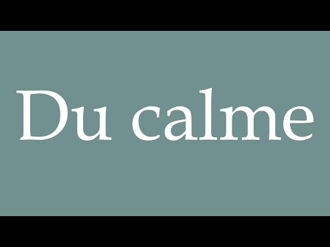 How to Pronounce ''Du calme'' (Calm down) Correctly in French