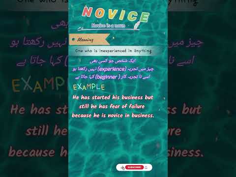 Word of the day | Novice (Urdu/Hindi) #Shorts #Novice #youtubeshorts