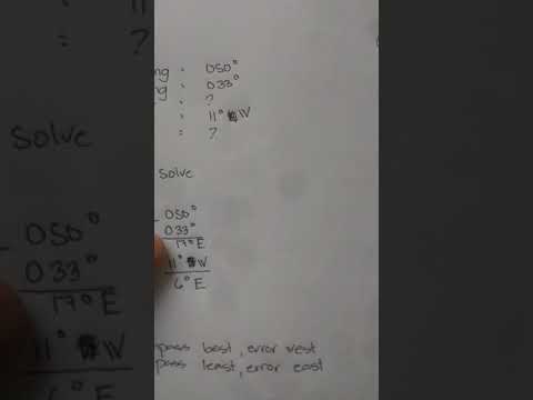 Find Compass Error and the Deviation ( Practical Assessment 5) Problem 2