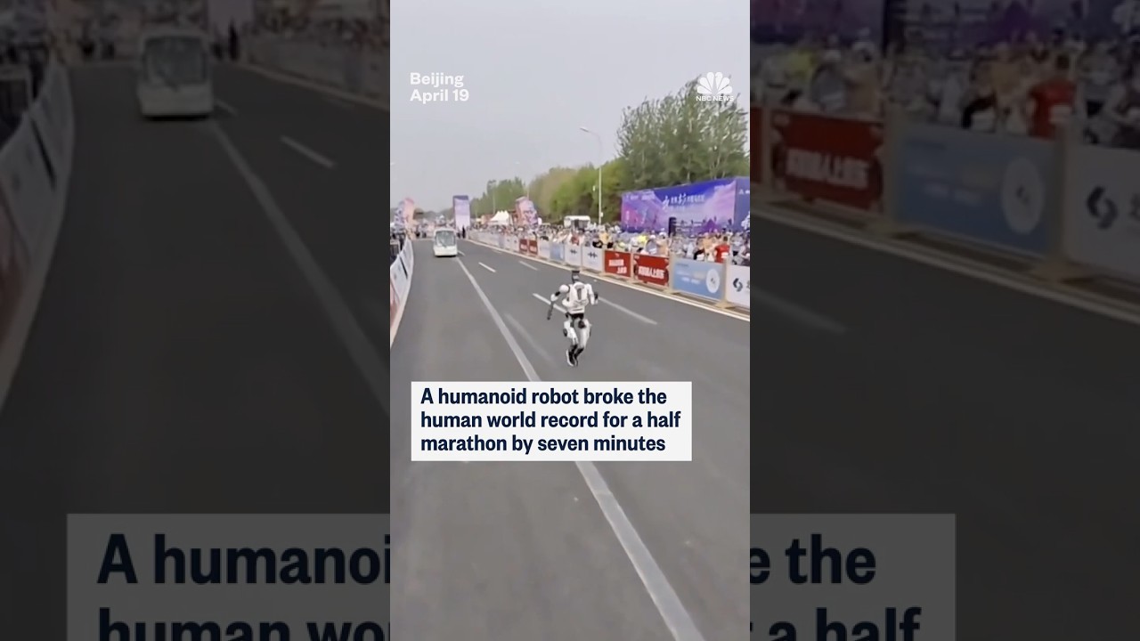 A humanoid robot broke the human world record for a half marathon by seven minutes