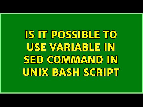 Ubuntu: Is it possible to use variable in sed command in unix bash script