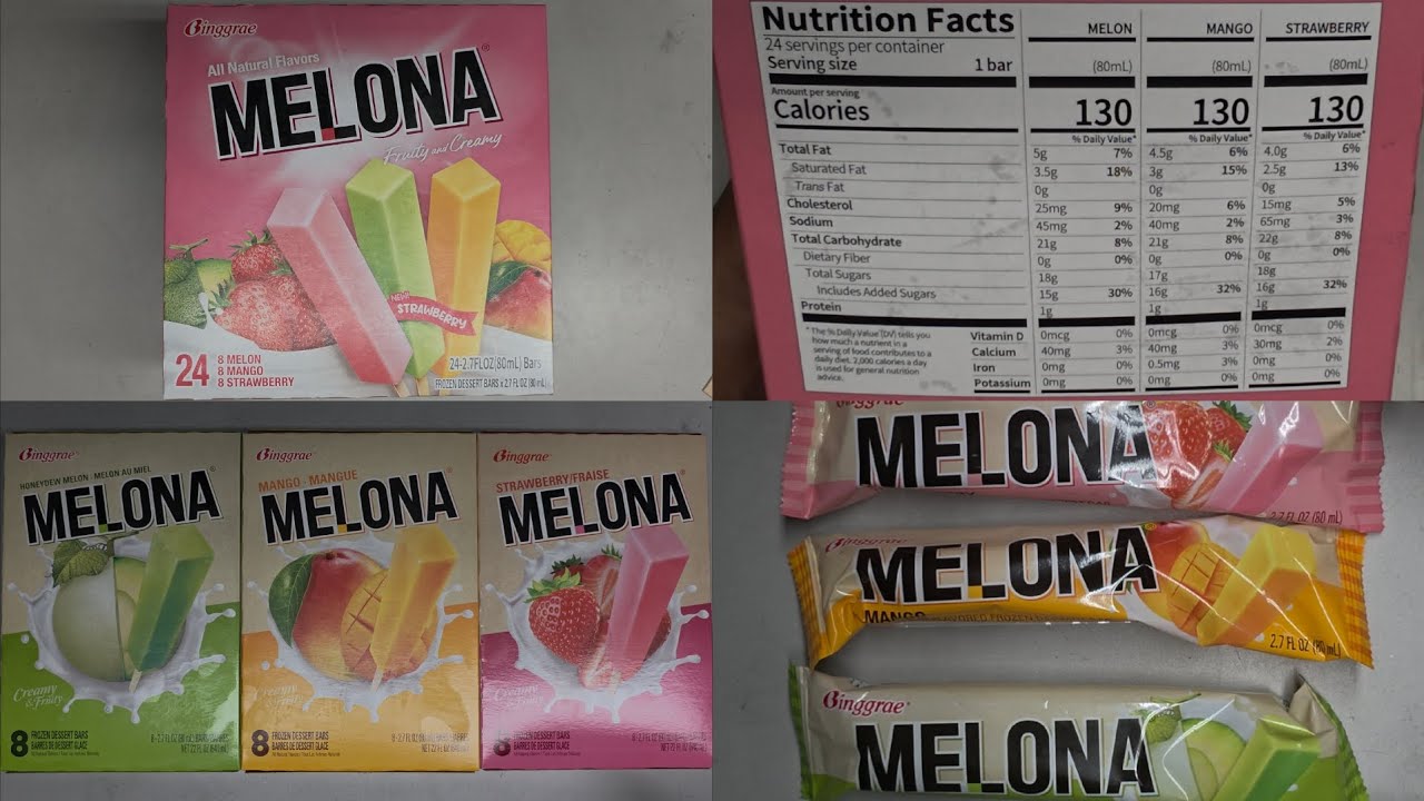 Binggrae Melona Fruity and Creamy Frozen Dessert Bars Melon, Mango, and Strawberry Taste Test