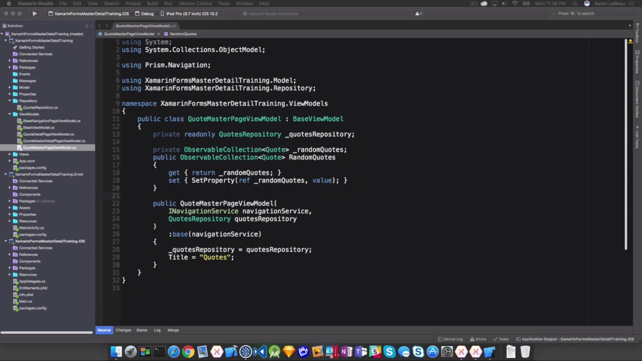 Xamarin Forms Prism Master Detail Setup Part 5