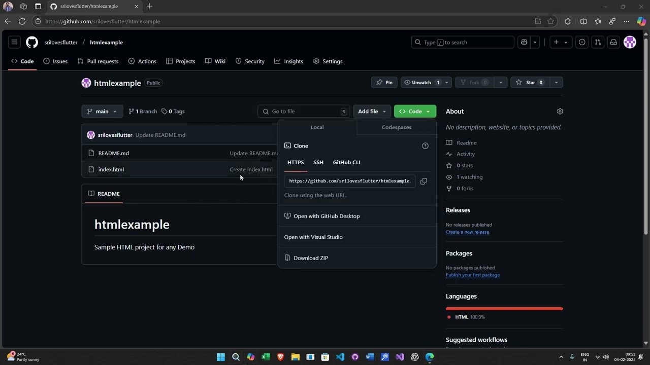 How to run a HTML project from GitHub?