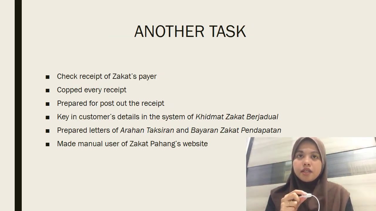 INDUSTRIAL TRAINING PRESENTATION - PUSAT KUTIPAN ZAKAT PAHANG (NAZIHAH 1161466)