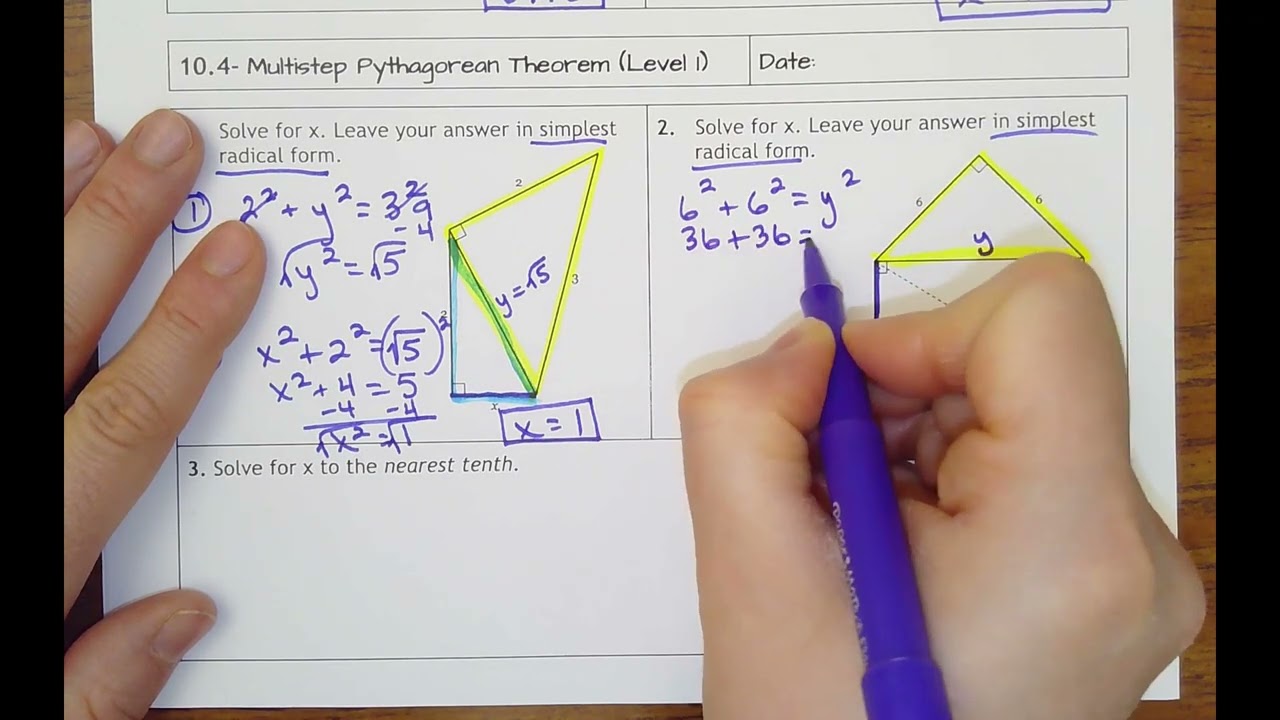 10.4- Multistep Pythagorean Theorem (Level 1)