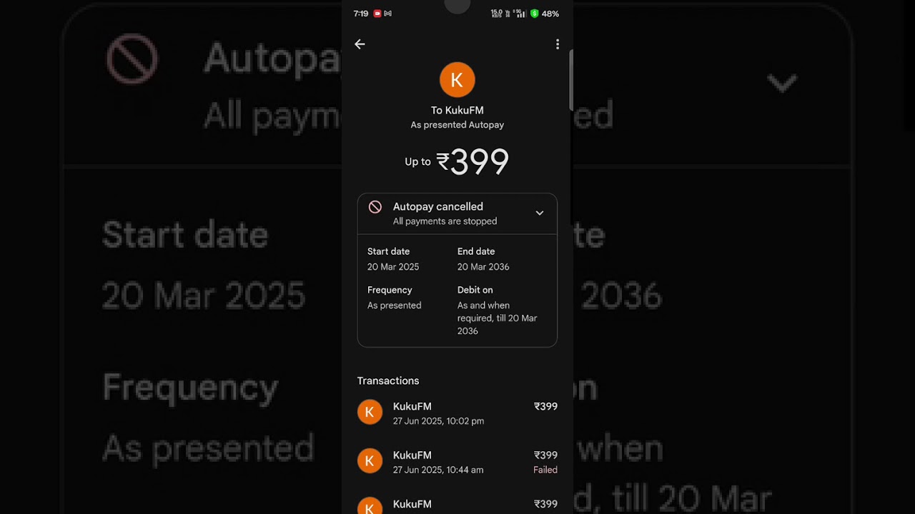 KukuFM reviews: Auto payment. Plss refund 399+399=798 | PissedConsumer.com