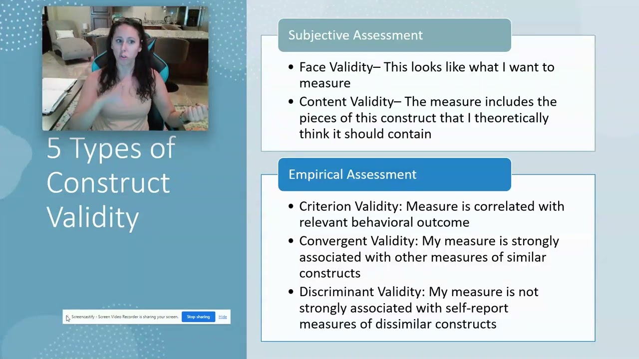 5 Types of Construct Validity (Face, Content, Criterion, Convergent, Discriminant)- Research Methods