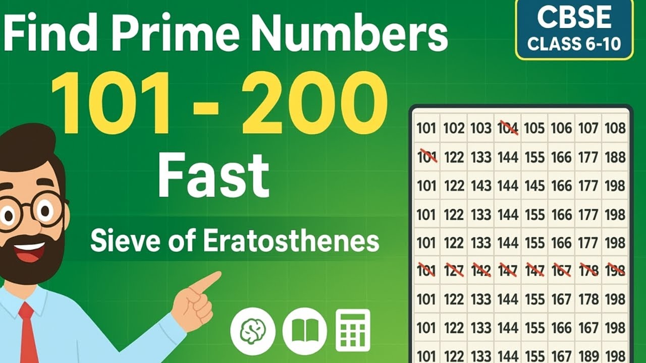 SIEVE of ERATOSTHENES Explained | Prime Numbers 101 - 200 | EASY METHOD