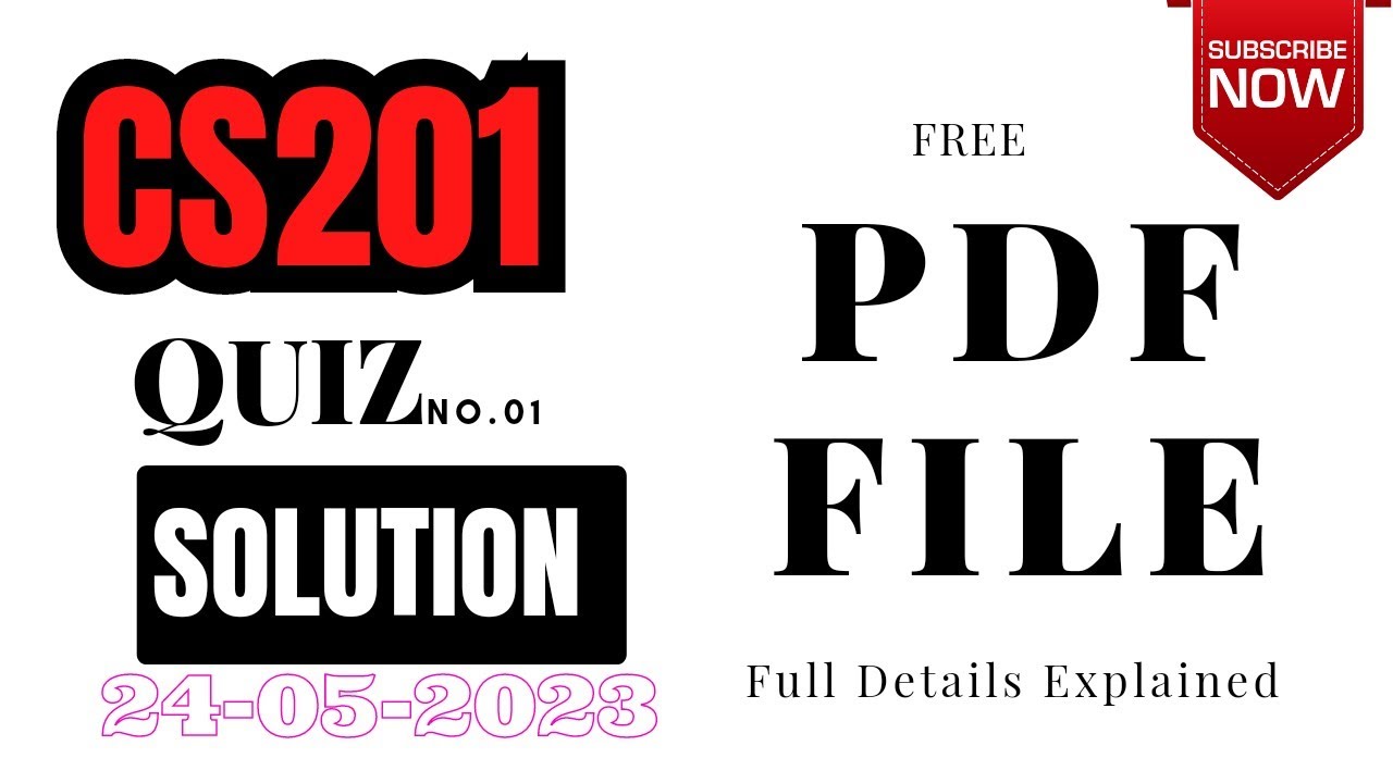 CS201 quiz 1 solution 2023 || CS 201 quiz 1 searching PDF file