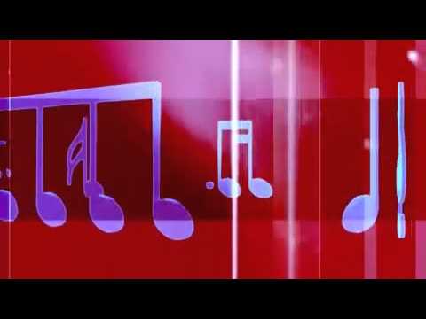 Music Notes and Symbols Carousel Red Motion Background