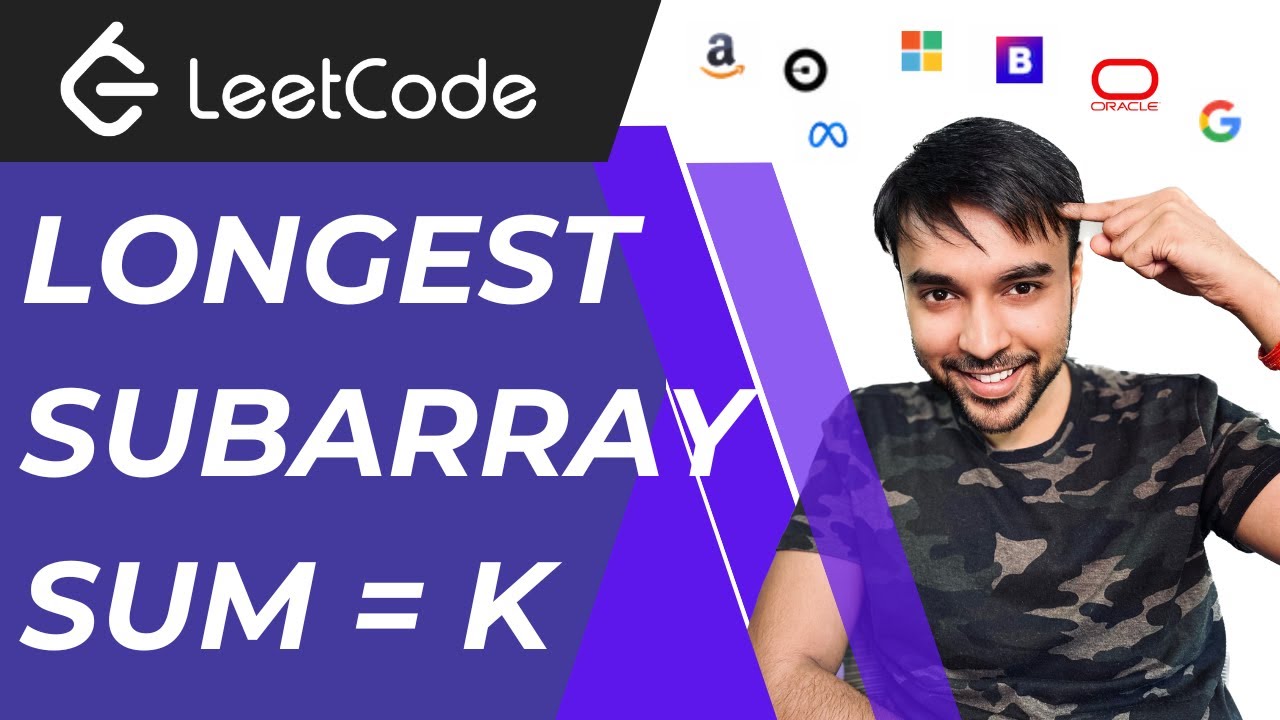 Longest Subarray Sum Equals K | Interview Essential | Prefix Sum
