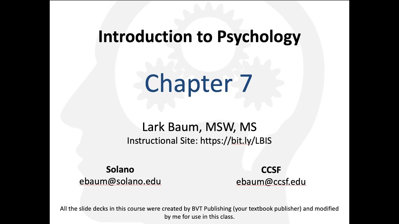 PSYC Chapter 7 Lecture: Memory